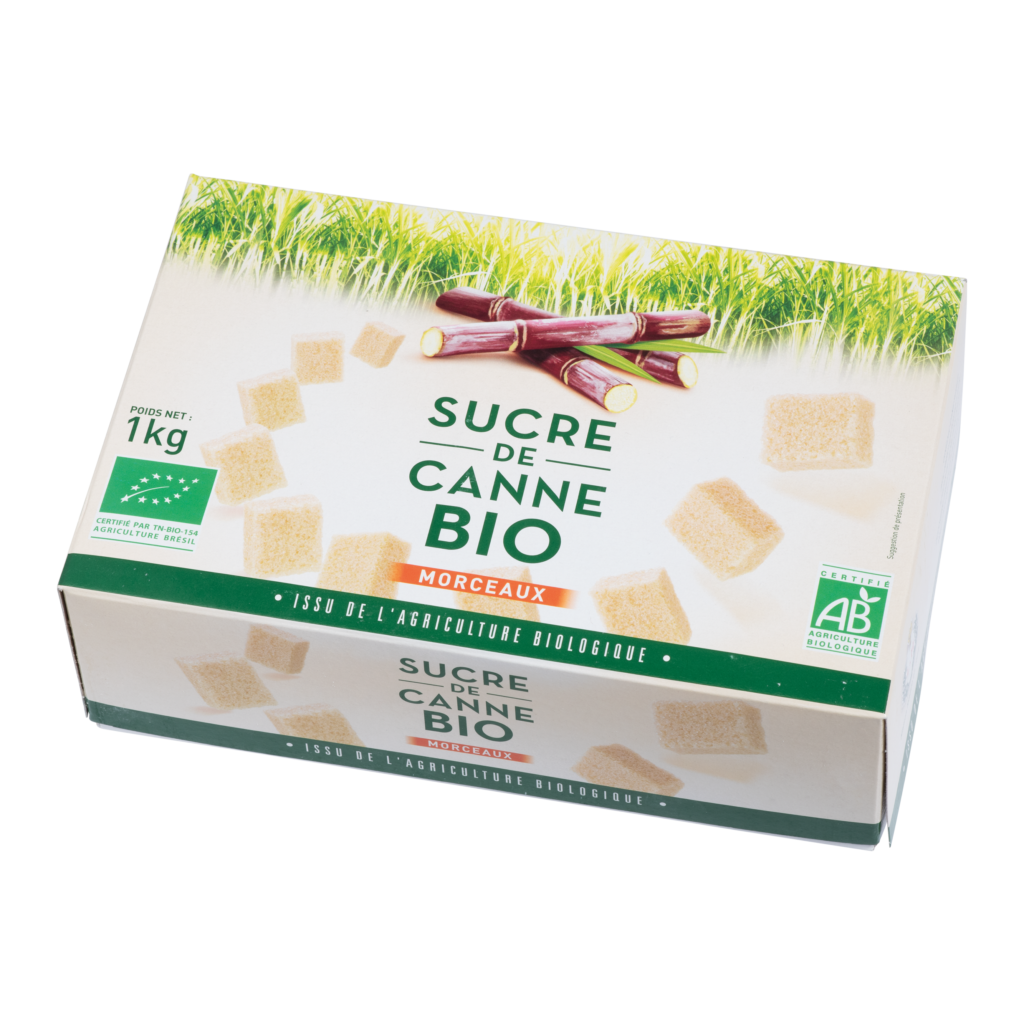 Sucre de canne non raffiné en morceaux 1kg - Destination BIO